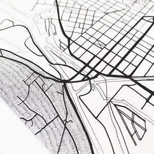 ITHACA Street Map NEW YORK City Map Drawing Black and White (art Print ...
