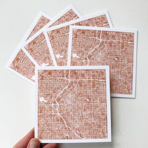DENVER Watercolor Map POSTCARD Colorado City Map Block Plan Wedding ...