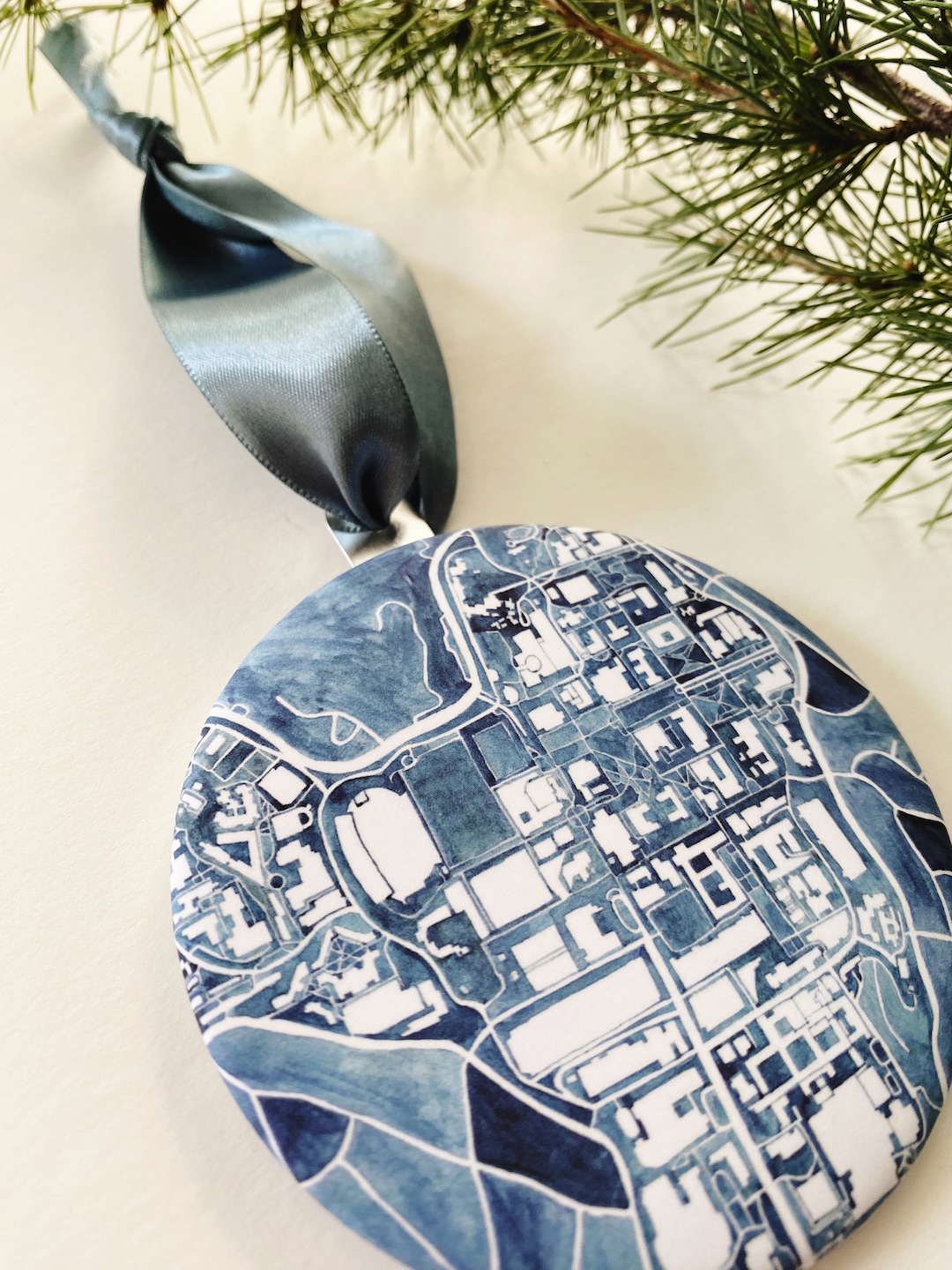 UCLA Campus Map Blue Watercolor Plan (ORNAMENT) Holiday Tree Decor ...