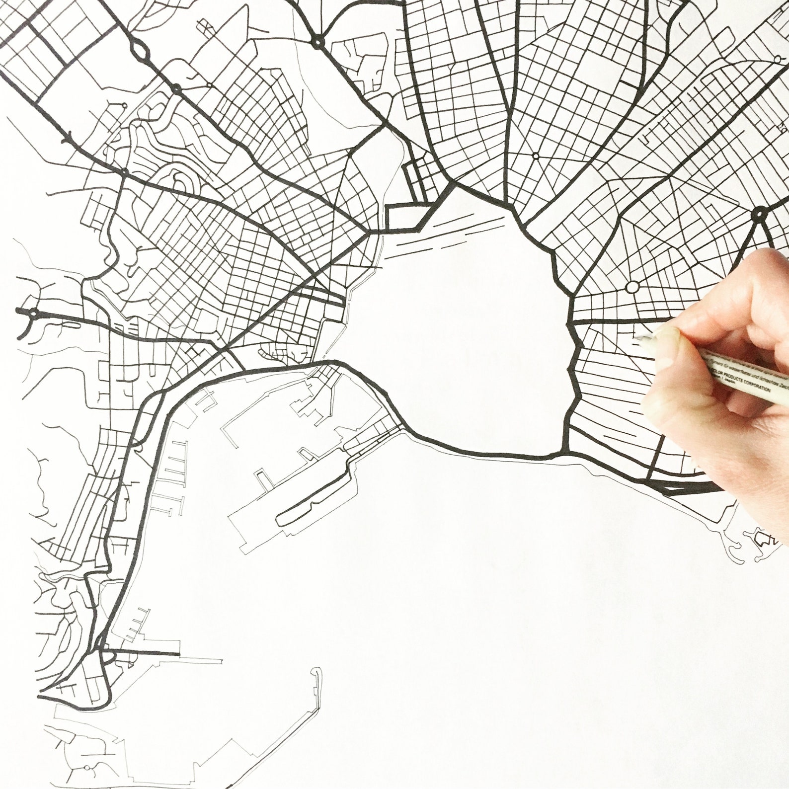 PALMA De MALLORCA Map Hand Drawn Street Map SPAIN City Map - Etsy