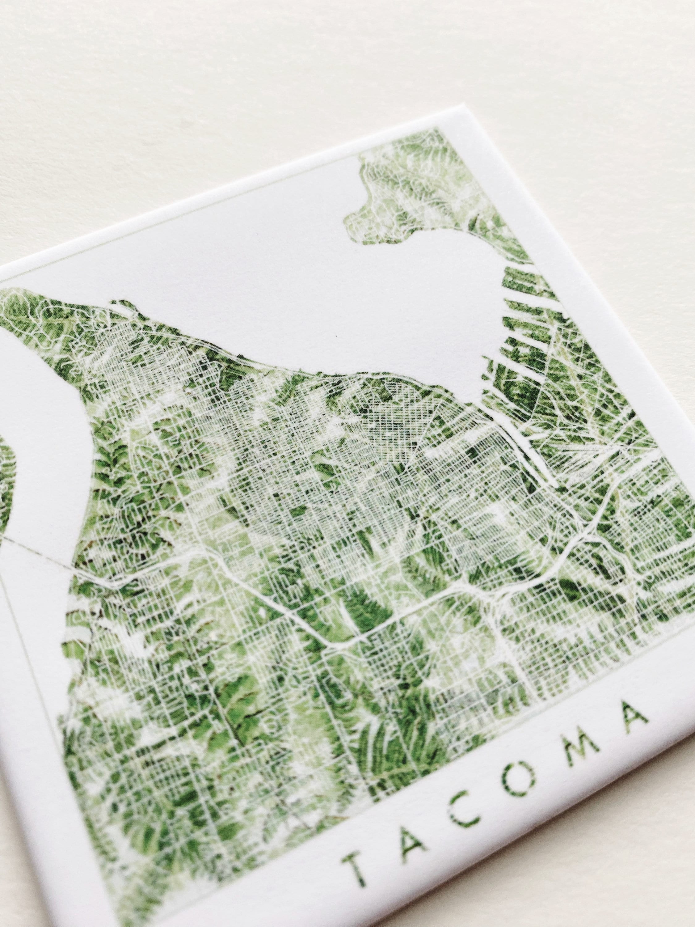 TACOMA FERNS Washington Map Botanical Watercolor Painting (MAGNET ...