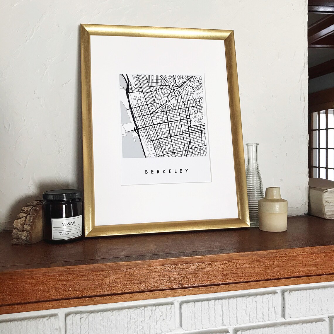 BERKELEY California Map Street Map Drawing Black and White | Etsy