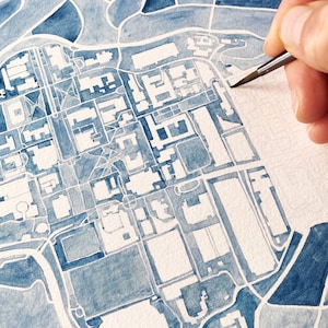 UCLA Campus Hand Painted Watercolor Map (art Print) University of ...