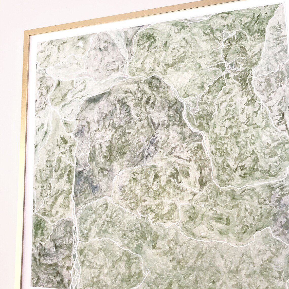 WHITE MOUNTAINS Map Topographical Watercolor art Print New | Etsy