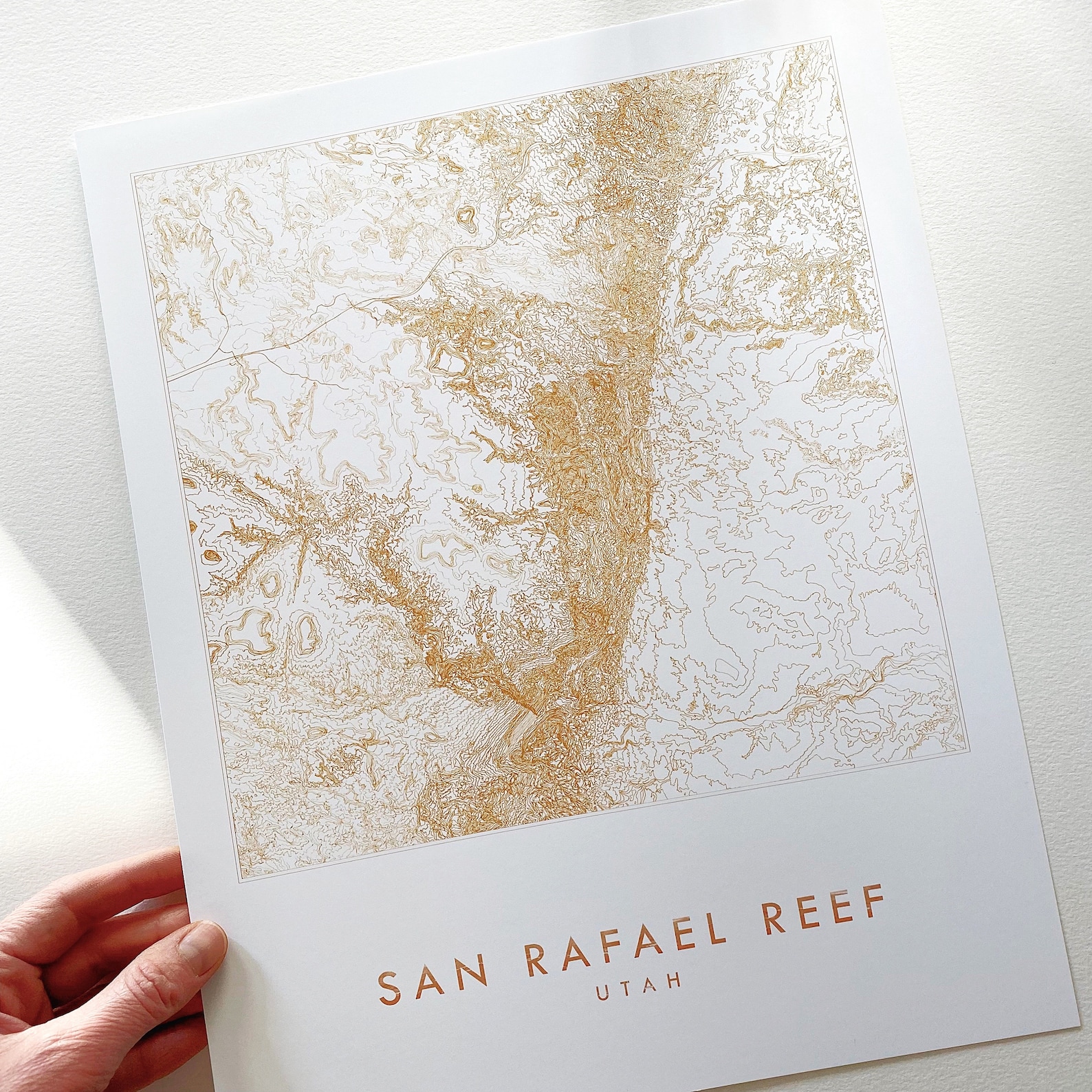 San Rafael Reef UTAH Hand Drawn Topographic Map Drawing art | Etsy