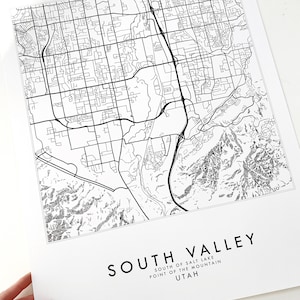 SOUTH of Salt Lake VALLEY Point of the Mountain Map Hand Drawn ...