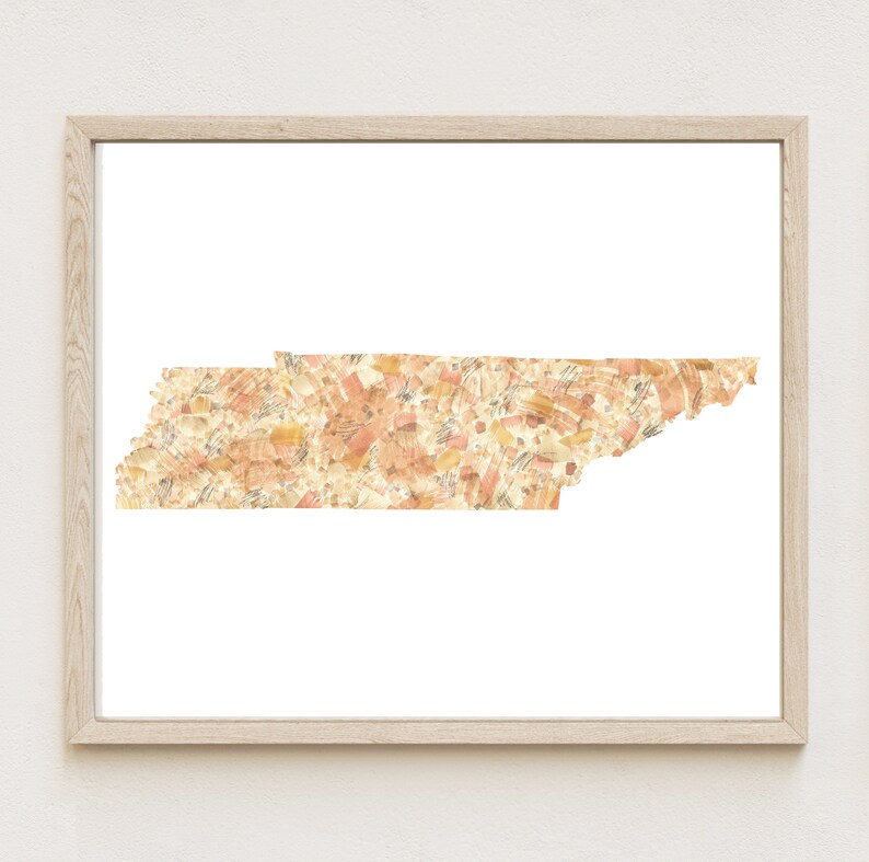 TENNESSEE State Map Urban Fabric Watercolor Texture Painting - Etsy