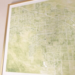 INDIO Palm Desert Map Watercolor Print California City Block Plan (art ...
