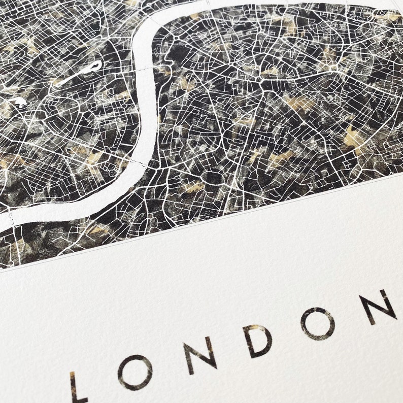 LONDON Map Urban Fabric Watercolor Texture Painting UK England - Etsy