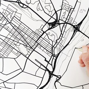 ALBANY Street Map NEW York City Map Drawing Black and White (art Print ...