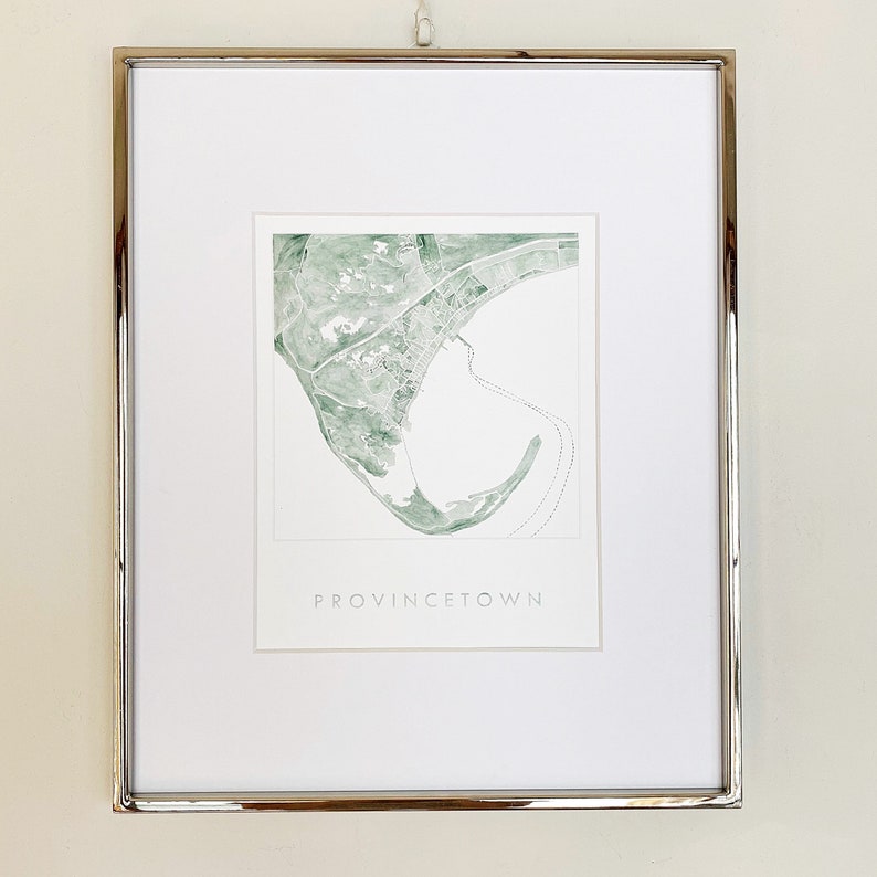 PROVINCETOWN Cape Cod Massachusetts Map Watercolor Print Massachusetts ...
