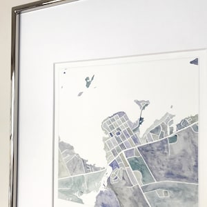 CLAYTON New York Map Watercolor Print City Block Plan (art Print ...