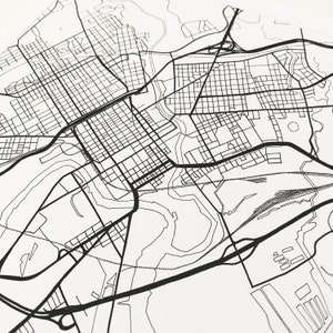 WILMINGTON Street Map DELAWARE City Map Drawing Black and White (art ...