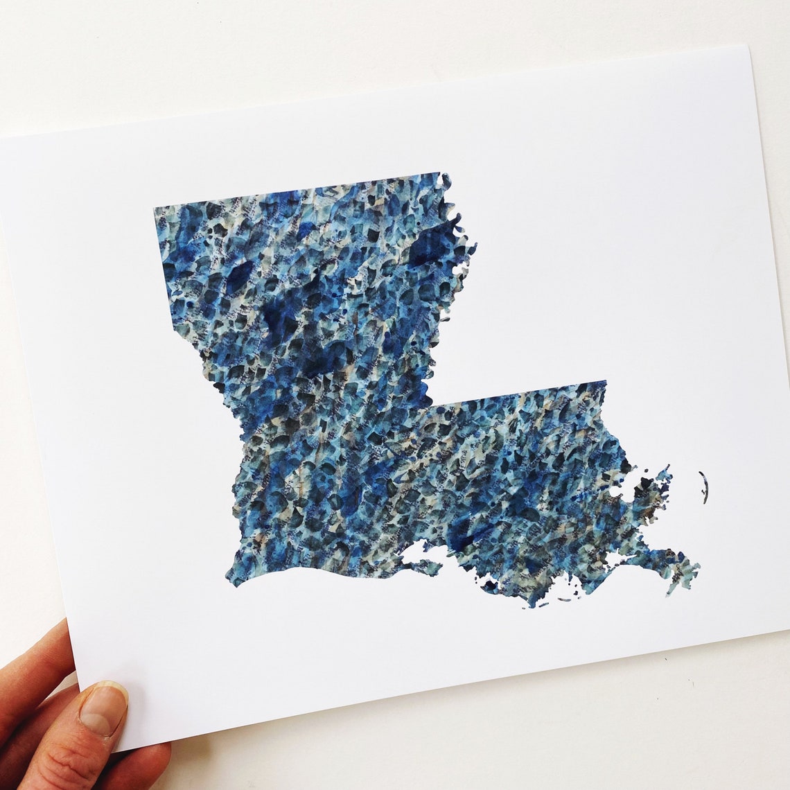 LOUISIANA State Map Urban Fabric Watercolor Texture Painting - Etsy