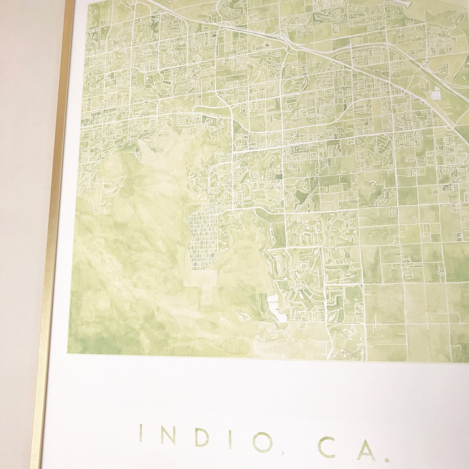 INDIO Palm Desert Map Watercolor Print California City Block - Etsy