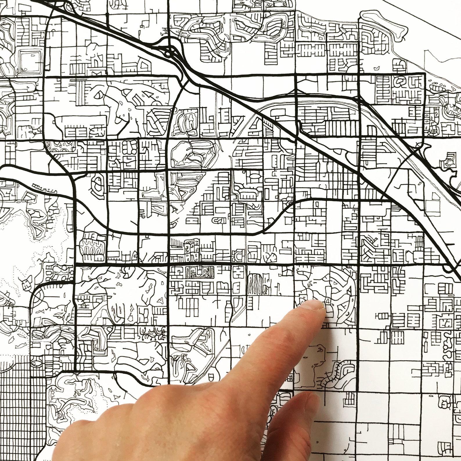 INDIO Palm Springs Hand Drawn Map CALIFORNIA City Map Drawing | Etsy