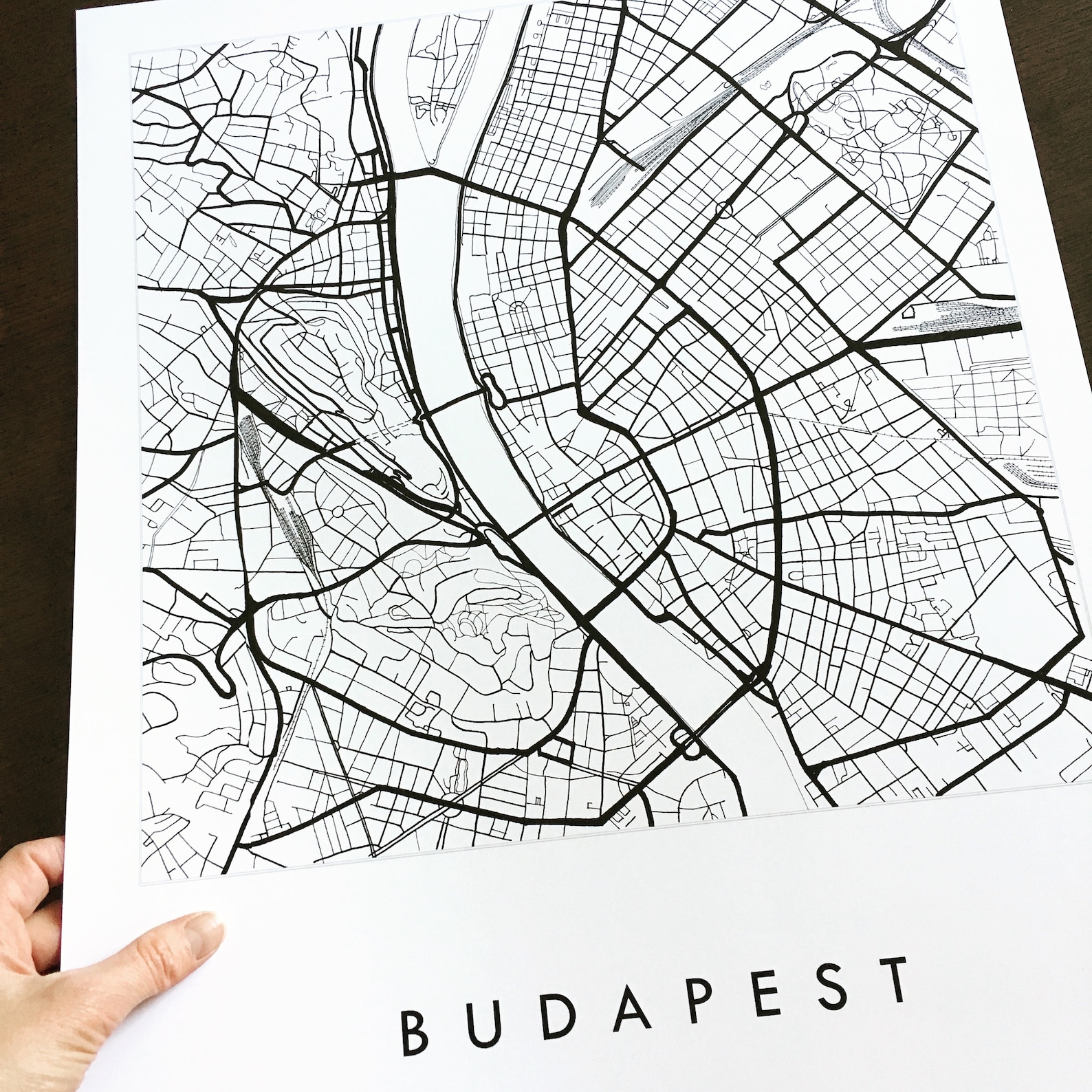 BUDAPEST Map Hand Drawn Street Map HUNGARY City Map Drawing | Etsy