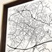 CHARLOTTESVILLE Virginia Map Street Map Drawing Black and White art ...