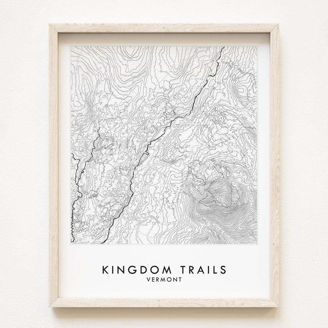 Kingdom Trails VERMONT Hand Drawn Topographic Map Drawing (art Print ...