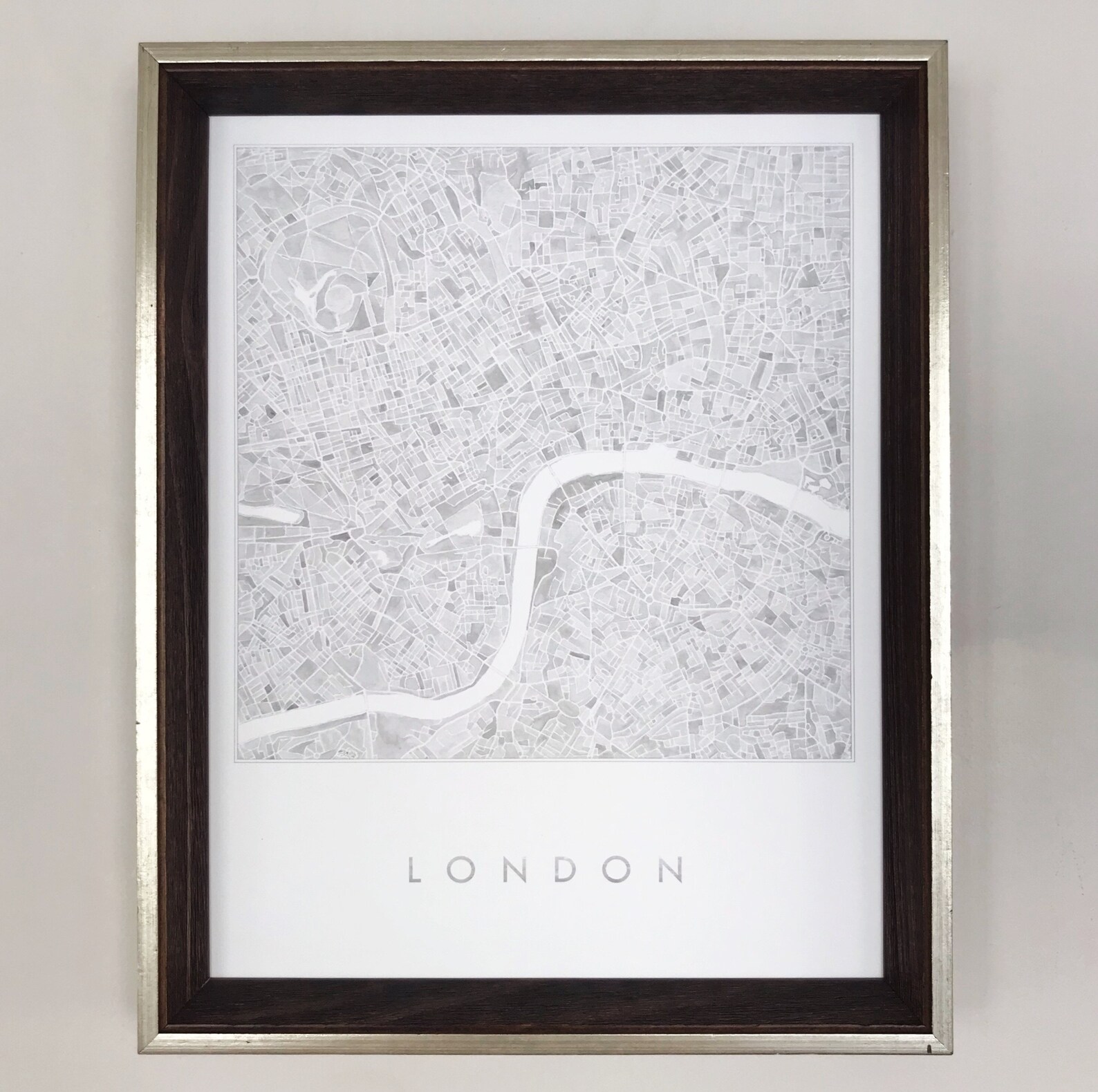 LONDON Map Hand Painted Watercolor Map Print UK City Block - Etsy