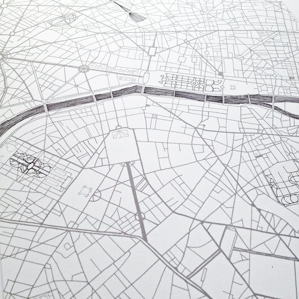 PARIS Map Urban Fabric Watercolor Texture Painting FRANCE City | Etsy