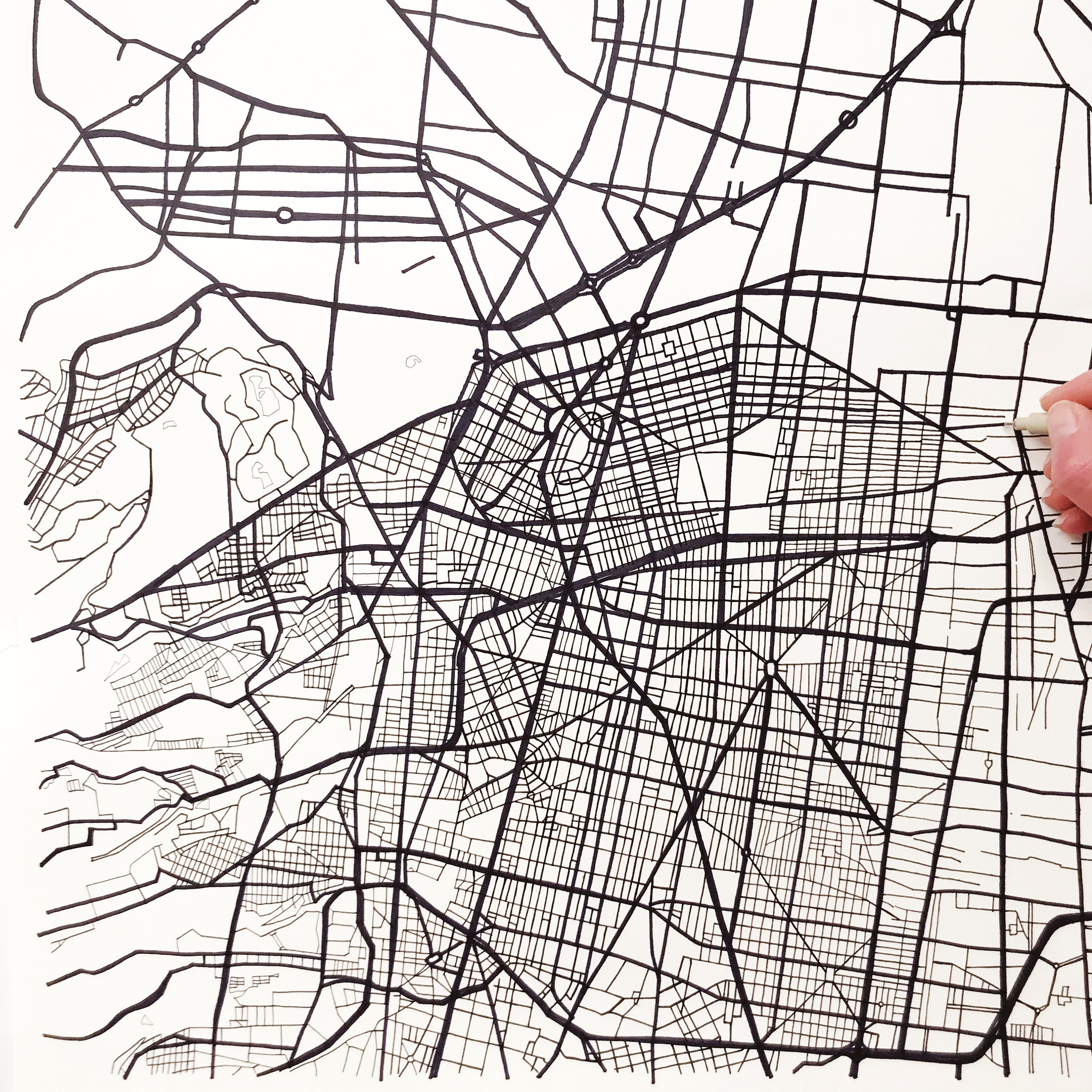 MEXICO CITY Map Hand Drawn Street Map Mexico City Map Drawing - Etsy