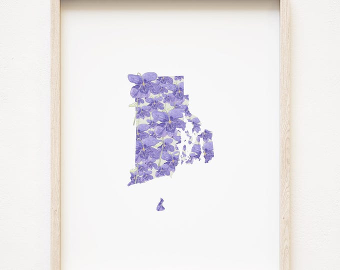 Rhode Island State Map 8" X 10" - Etsy Canada