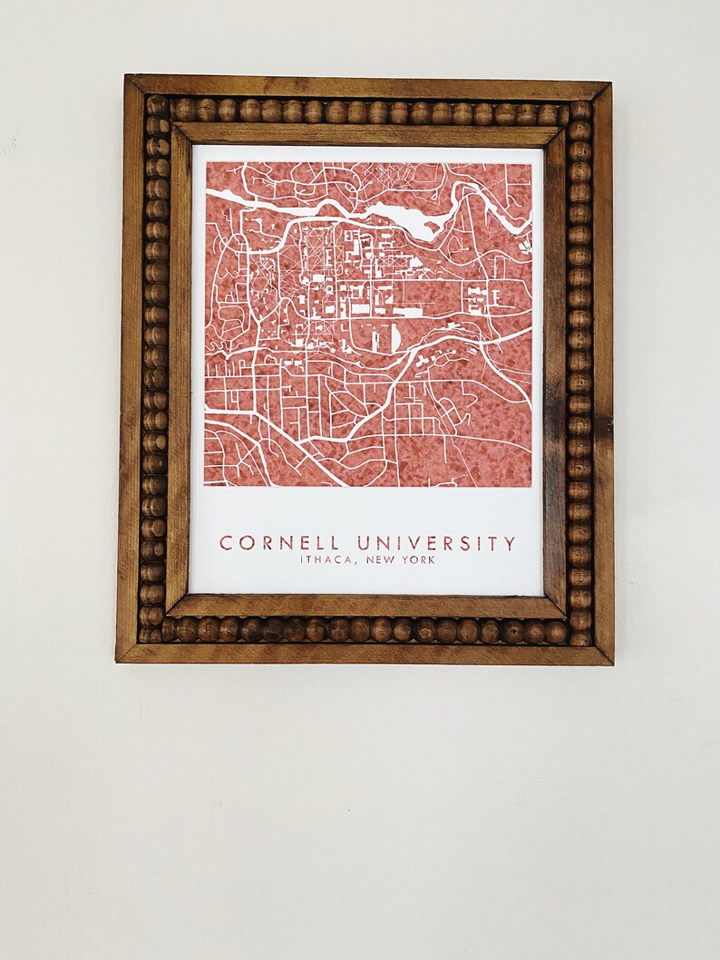 CORNELL University Campus Watercolor Map art Print ITHACA - Etsy