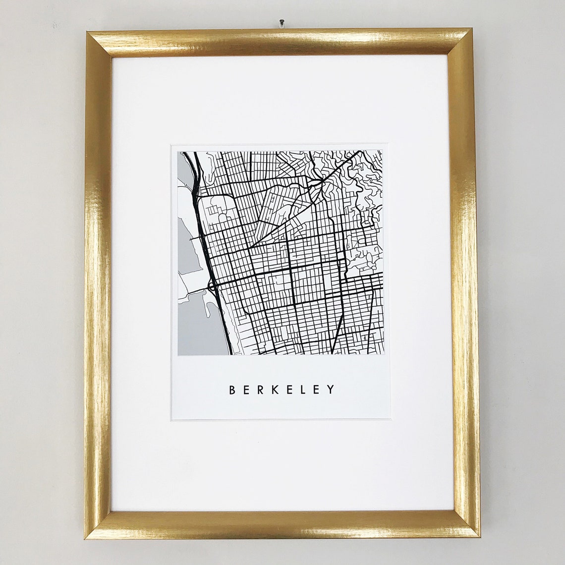 BERKELEY California Map Street Map Drawing Black and White | Etsy
