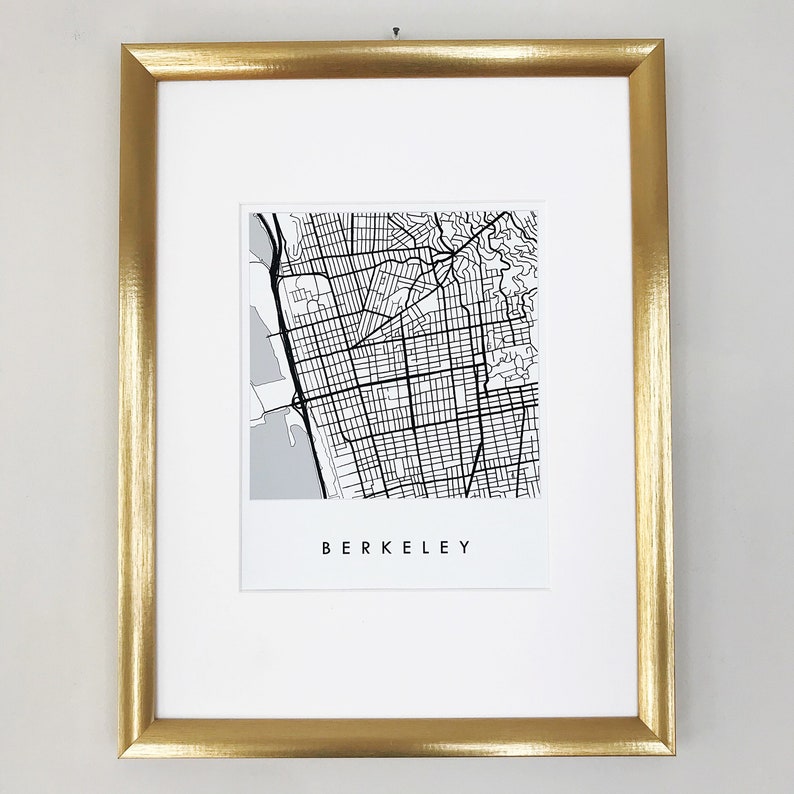 BERKELEY California Map Street Map Drawing Black and White | Etsy