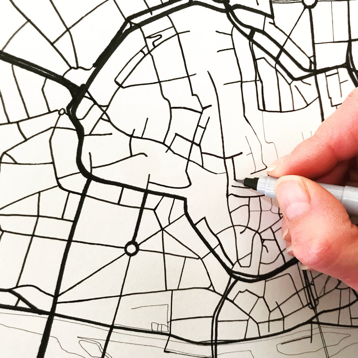 MUNICH Map Hand Drawn Street Map Print GERMANY City Map art - Etsy