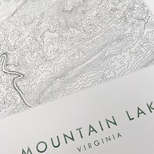Mountain Lake VIRGINIA Hand Drawn Topographic Map Drawing (art Print ...