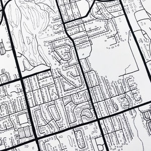 FIRCREST Street Map WASHINGTON City Map Drawing Black and White (art ...