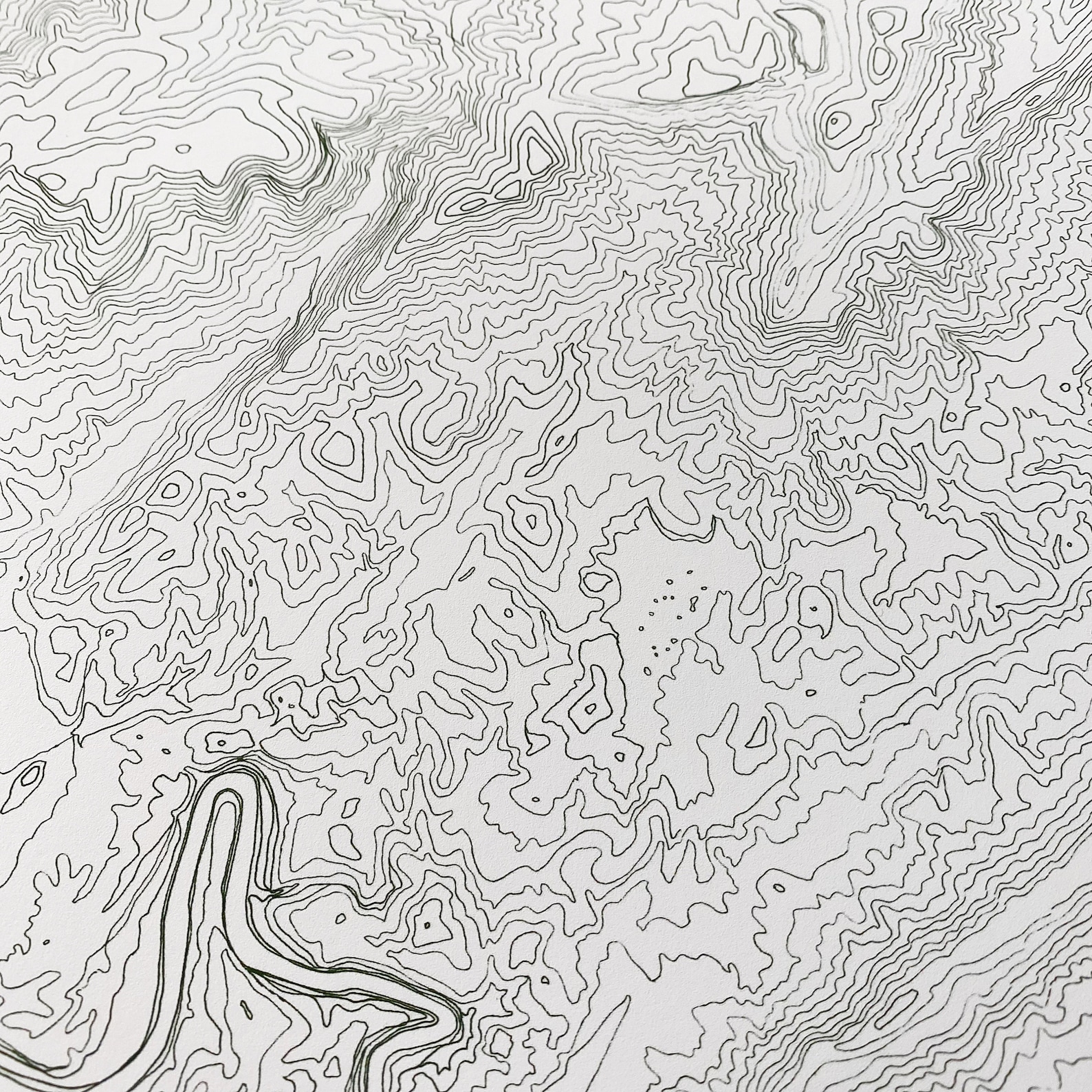 Mountain Lake VIRGINIA Hand Drawn Topographic Map Drawing (art Print ...