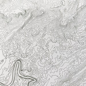 Mountain Lake VIRGINIA Hand Drawn Topographic Map Drawing (art Print ...