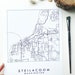 STEILACOOM Map Hand Drawn Street Map WASHINGTON City Map Drawing Black ...