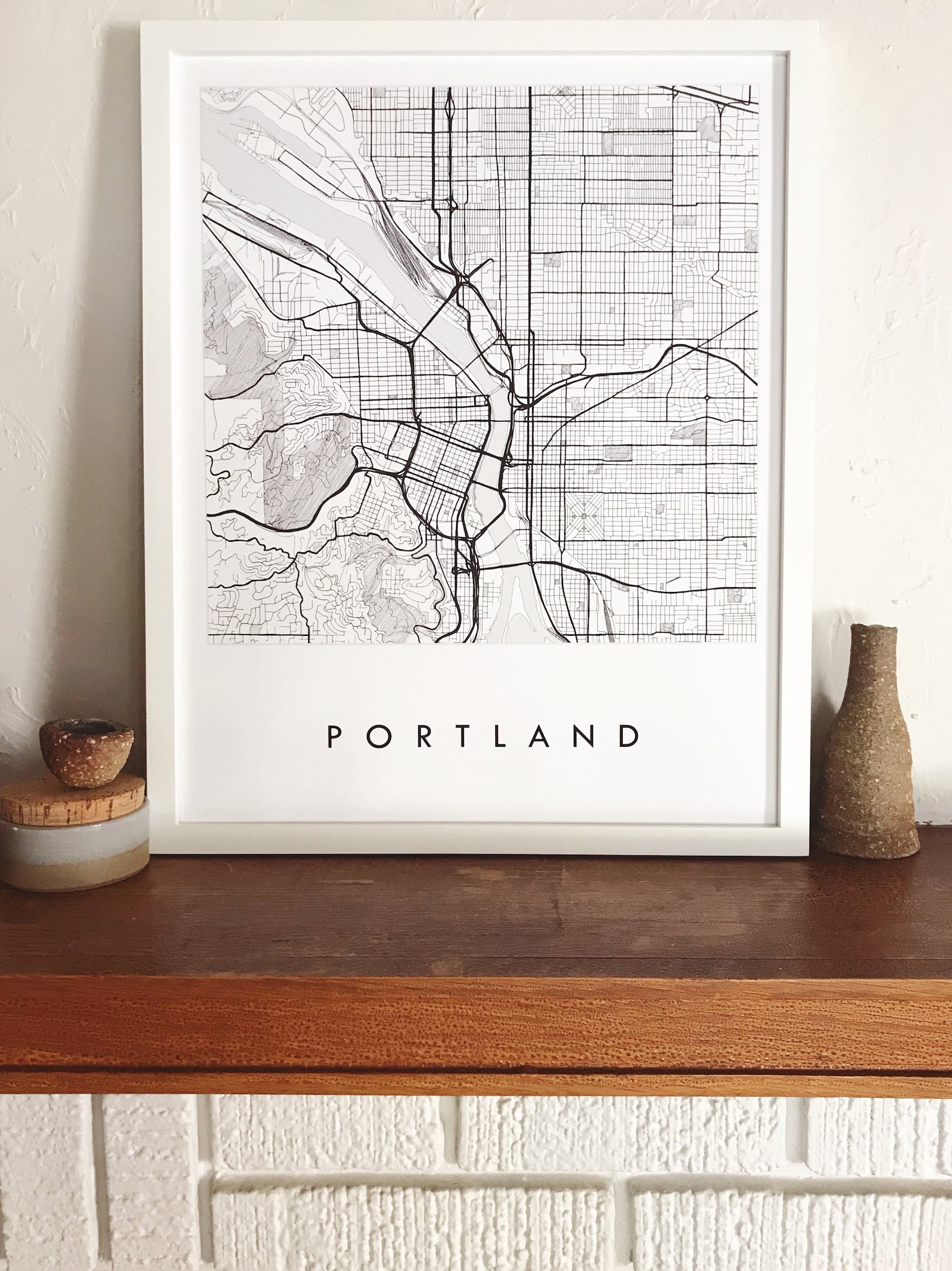 PORTLAND Map Street Map OREGON City Map Drawing Black and - Etsy