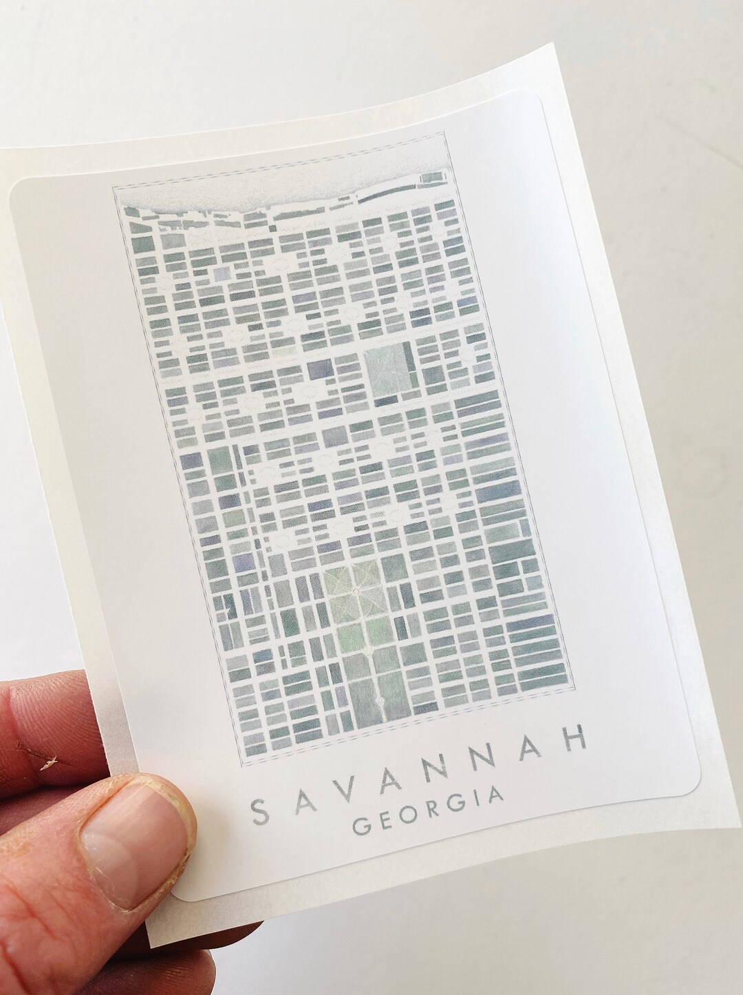 SAVANNAH Watercolor Map STICKER Georgia City Map Block Plan Laptop ...