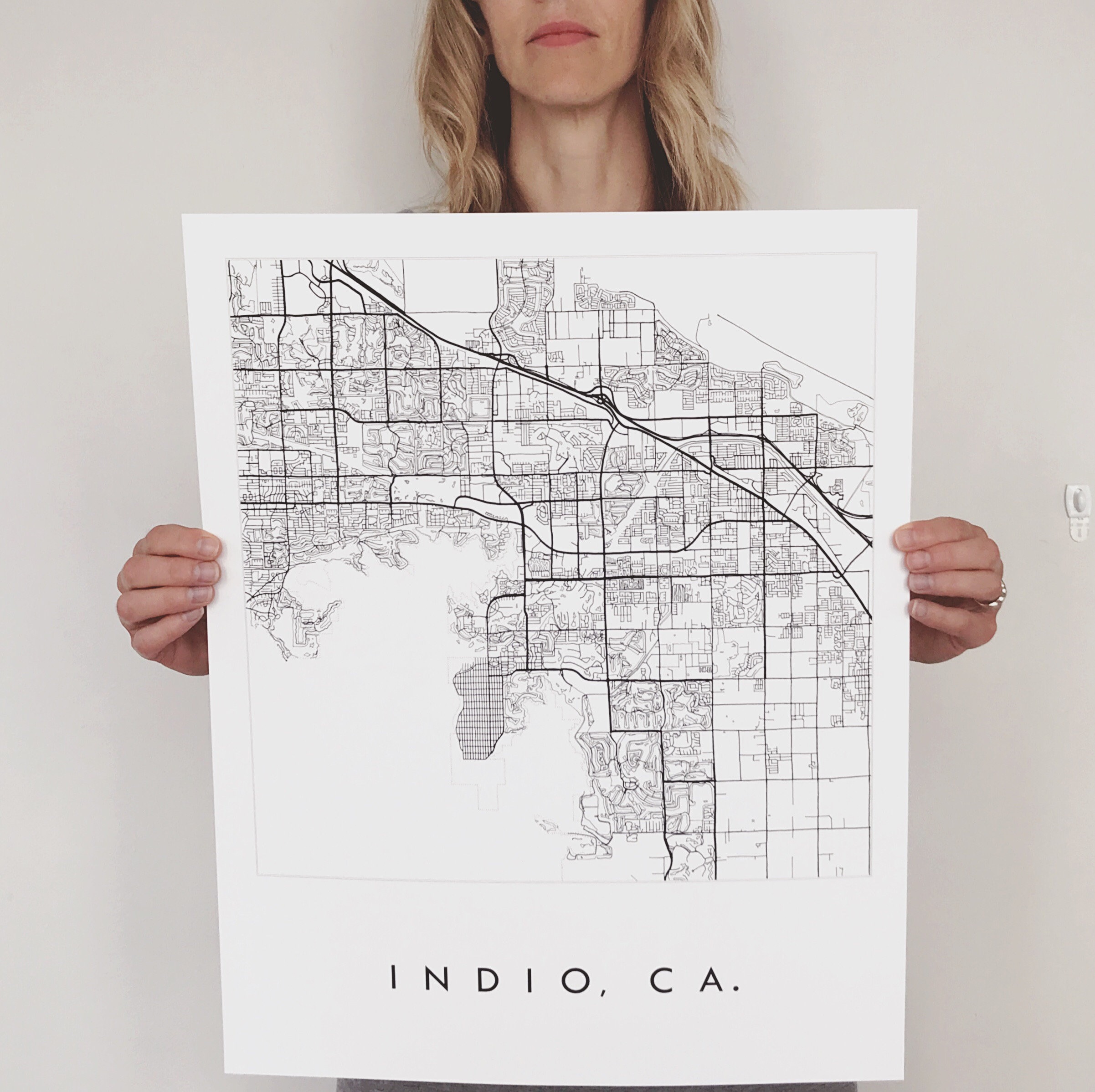 Prints Indio California map Indio CA map Indio art Wall Art Indio ...