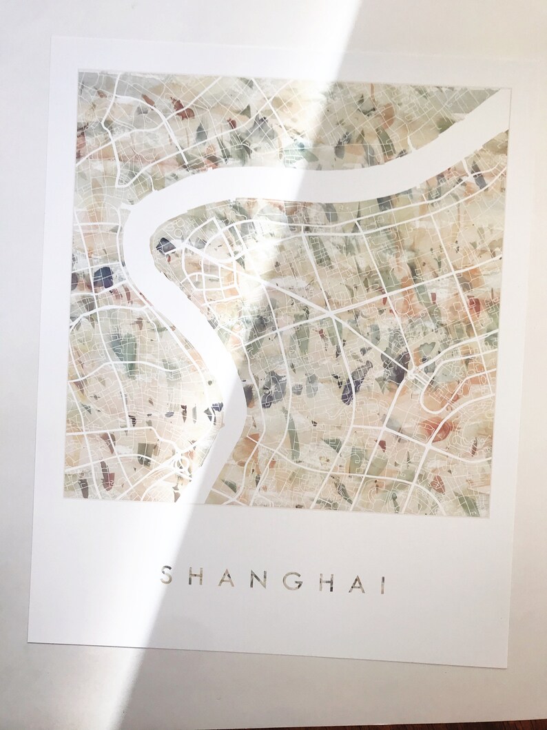 SHANGHAI Map Street Map CHINA City Map Drawing Black and White - Etsy