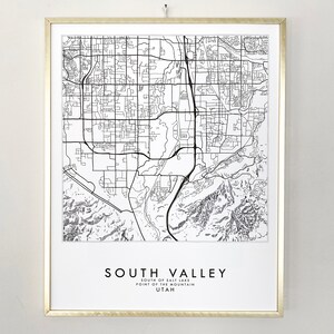 SOUTH of Salt Lake VALLEY Point of the Mountain Map Hand Drawn ...