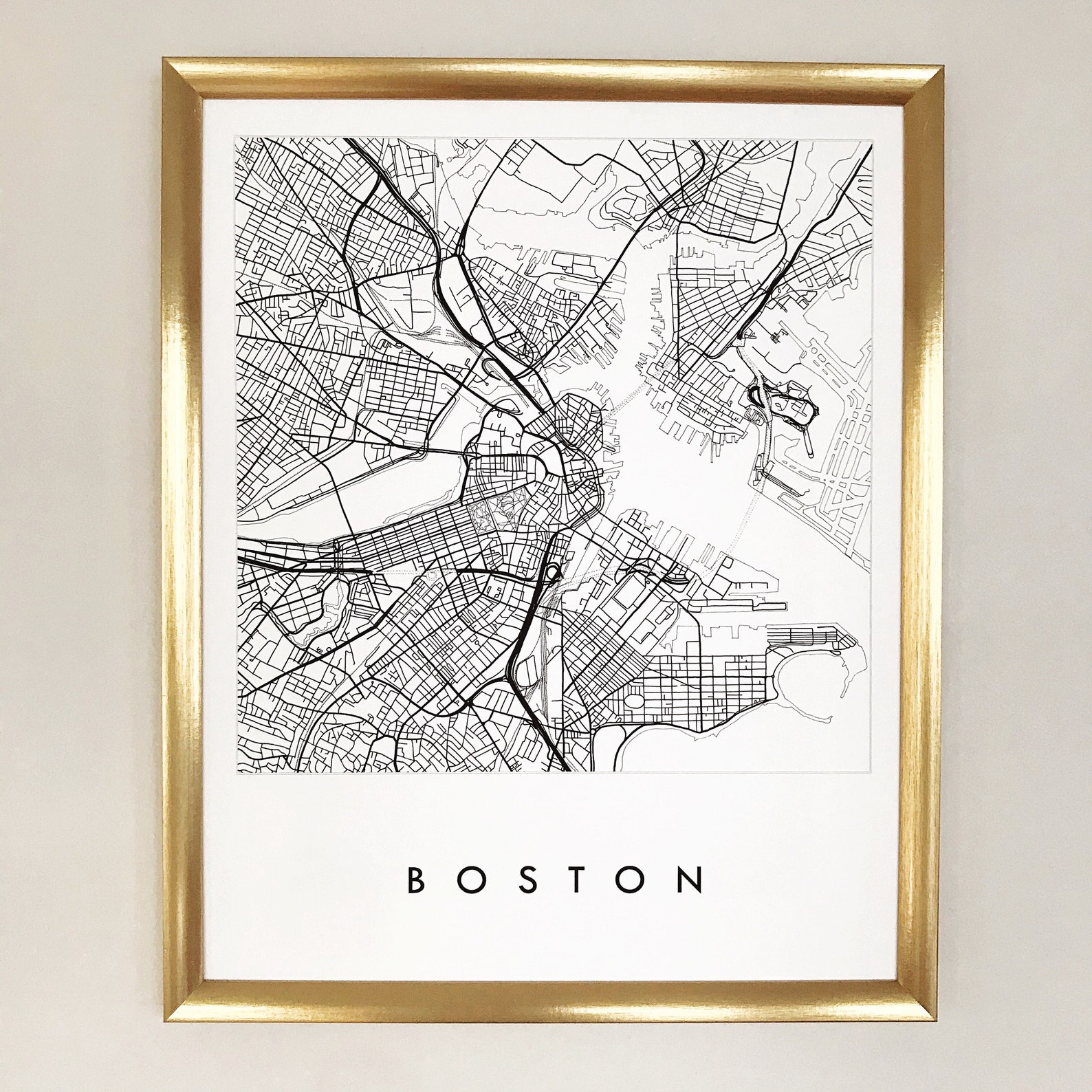 Greater BOSTON Map Street Map MASSACHUSETTS City Map Drawing - Etsy