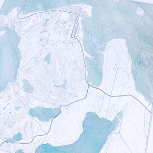 ANACORTES Map Hand Drawn Bathymetric Map WASHINGTON (art Print) Home ...