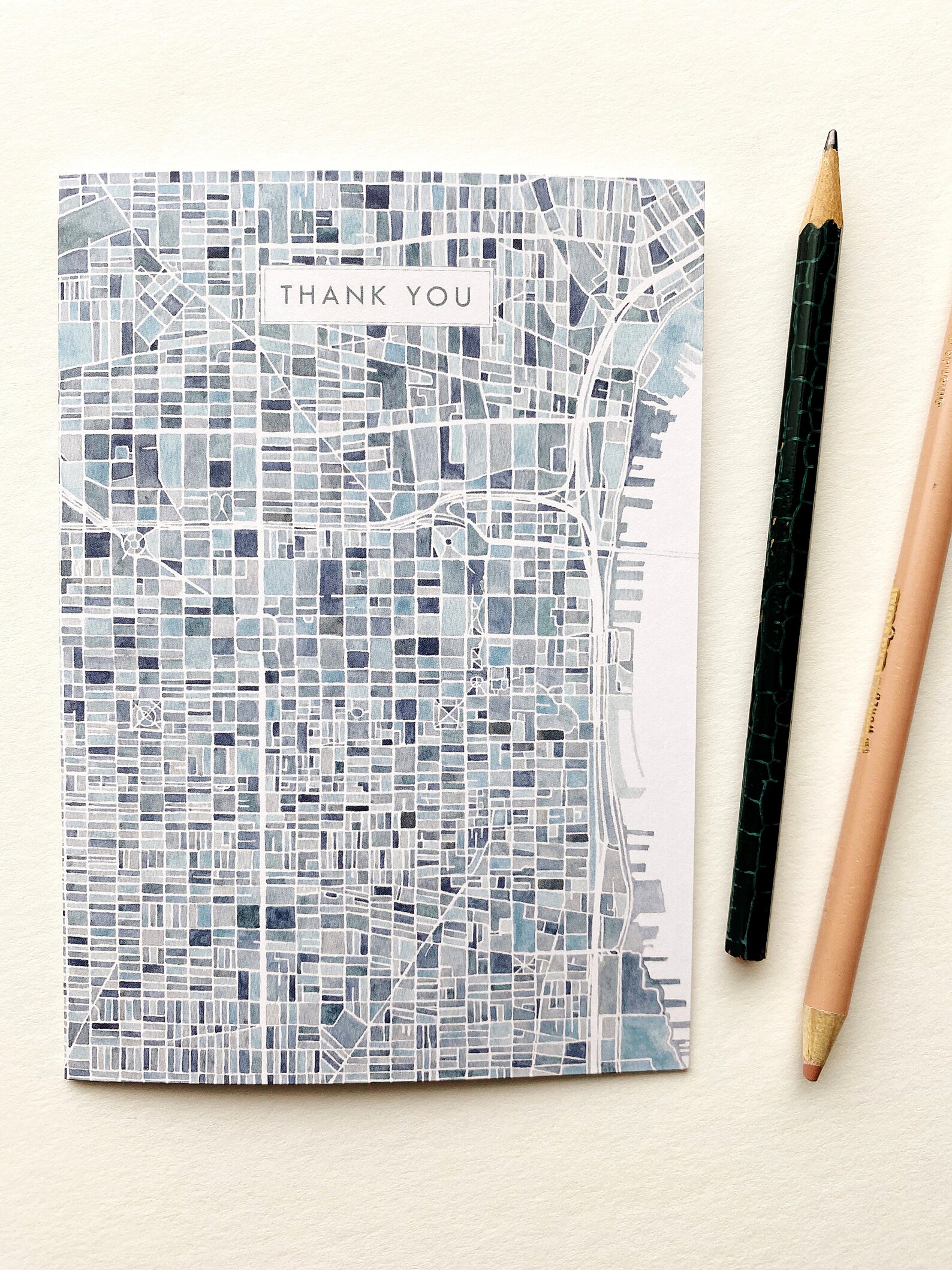 PHILADELPHIA Pennsylvania Thank You Card Watercolor City Map Folded ...