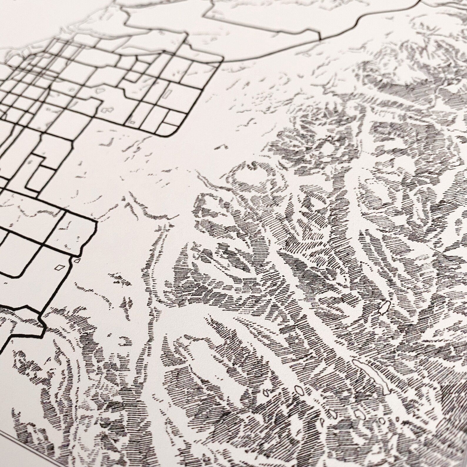 Anchorage City Map Hand Drawn Topographic Street Map Alaska City Map ...