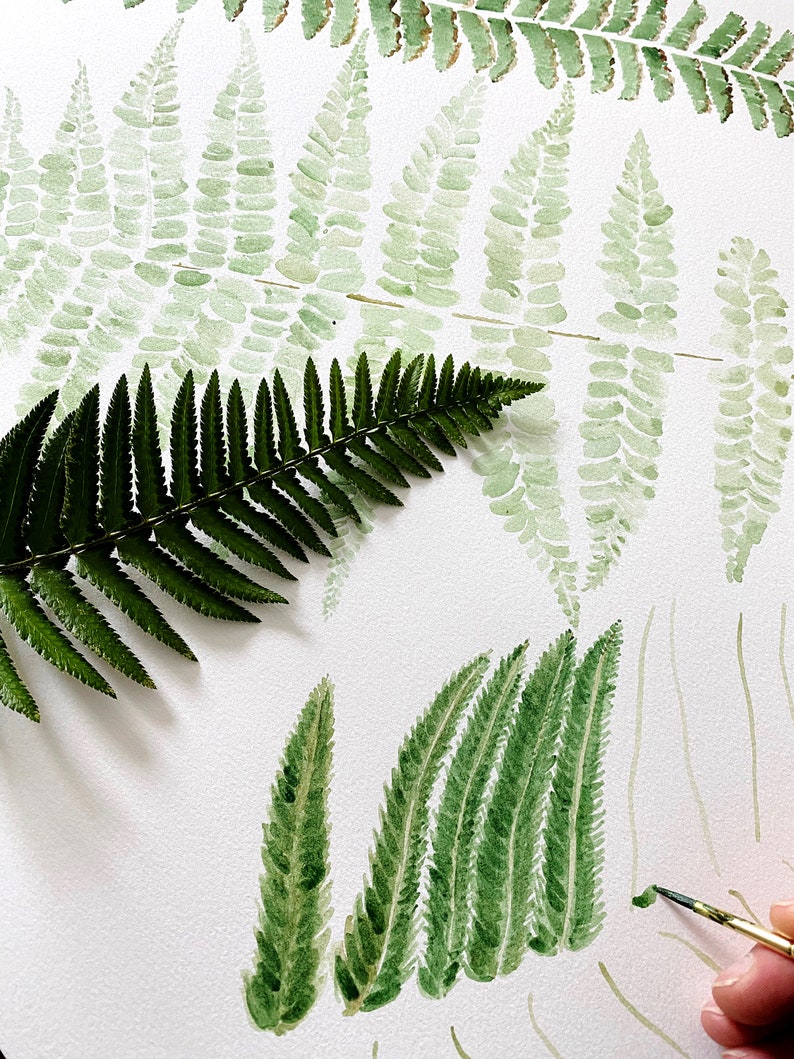 SEATTLE Map Ferns Botanical Map Painting WASHINGTON (art Print) Flora ...