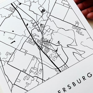 SELLERSBURG Street Map INDIANA City Map Drawing Black and White (art ...
