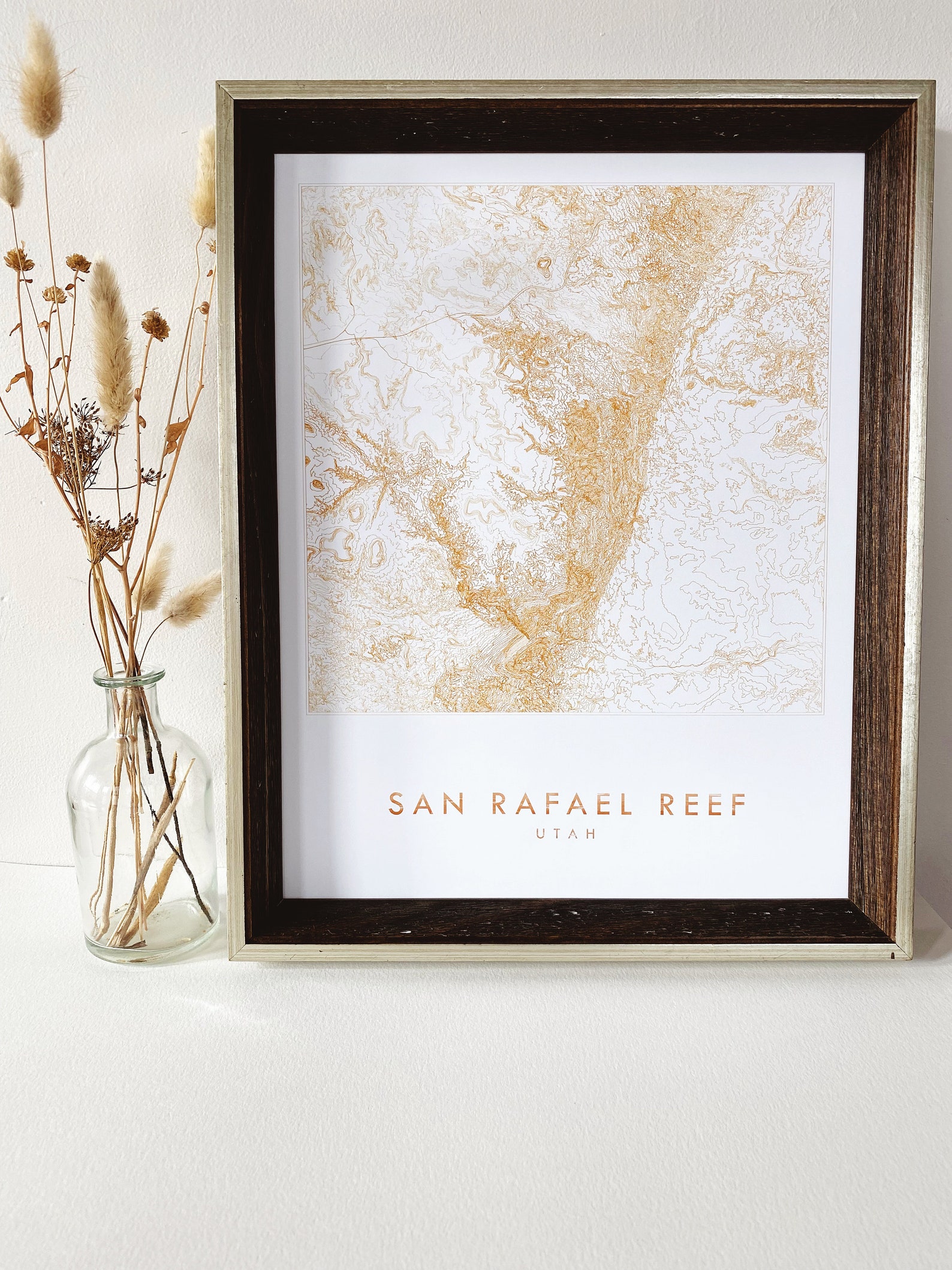 San Rafael Reef UTAH Hand Drawn Topographic Map Drawing art | Etsy
