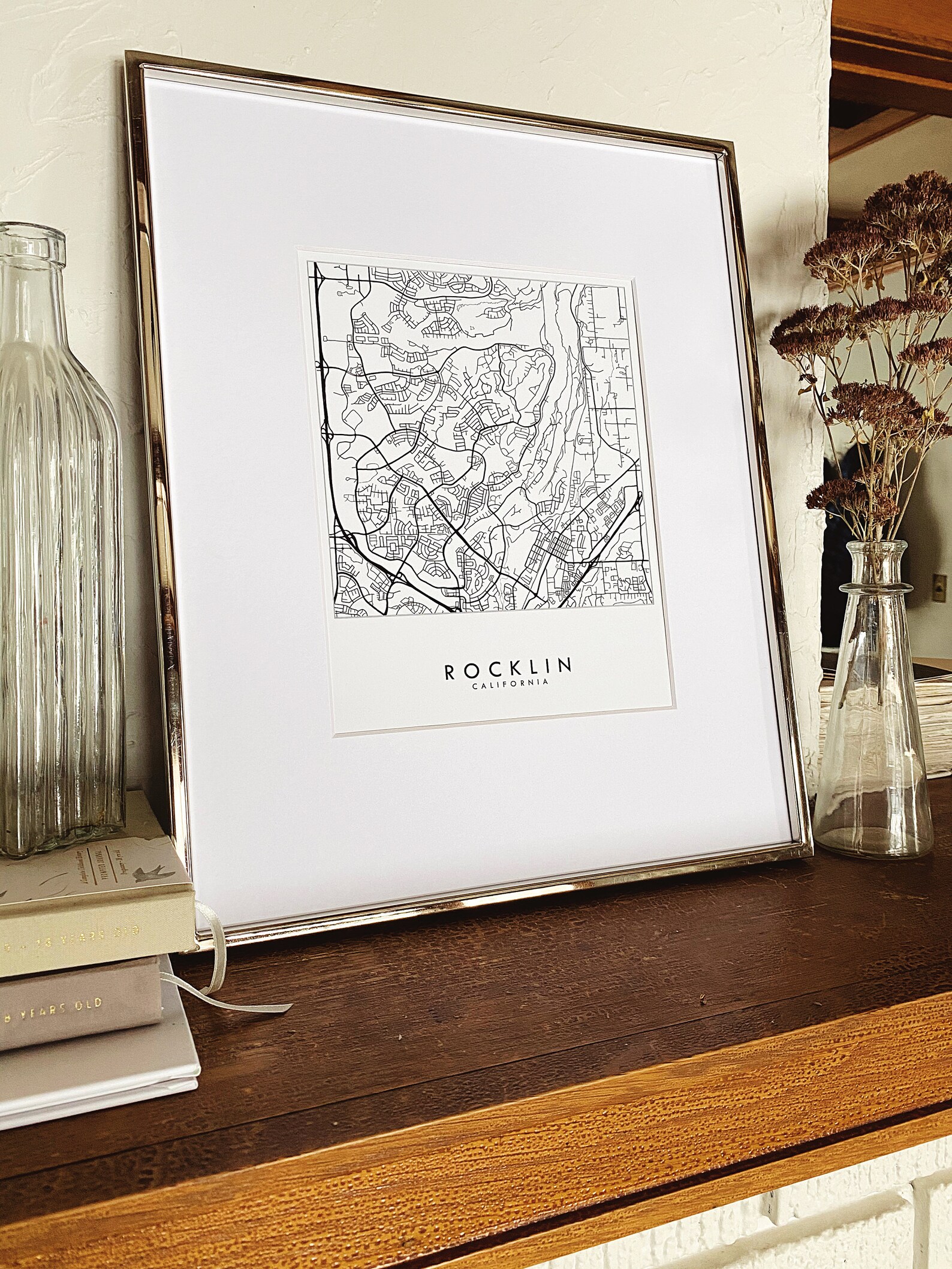 ROCKLIN California Map Hand Drawn Street Map City Map Drawing | Etsy