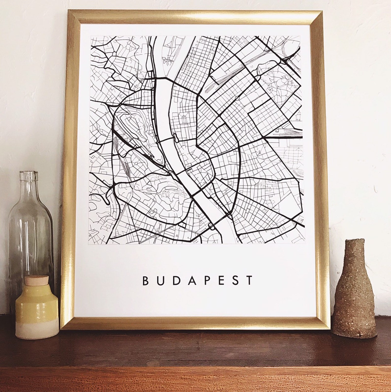 BUDAPEST Map Hand Drawn Street Map HUNGARY City Map Drawing | Etsy